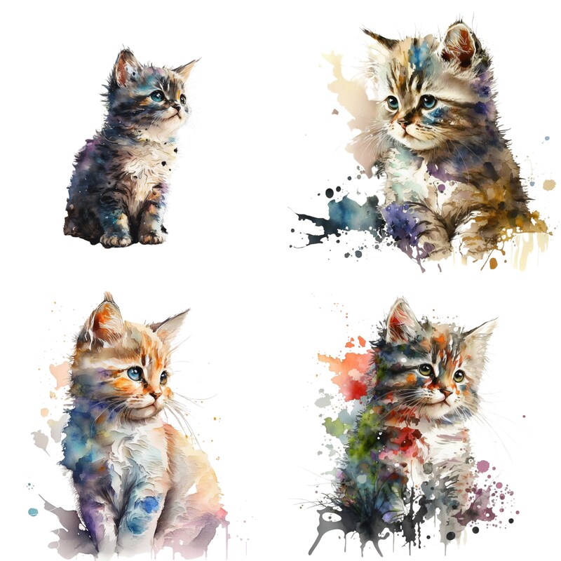 Kitten Watercolor - Etsy