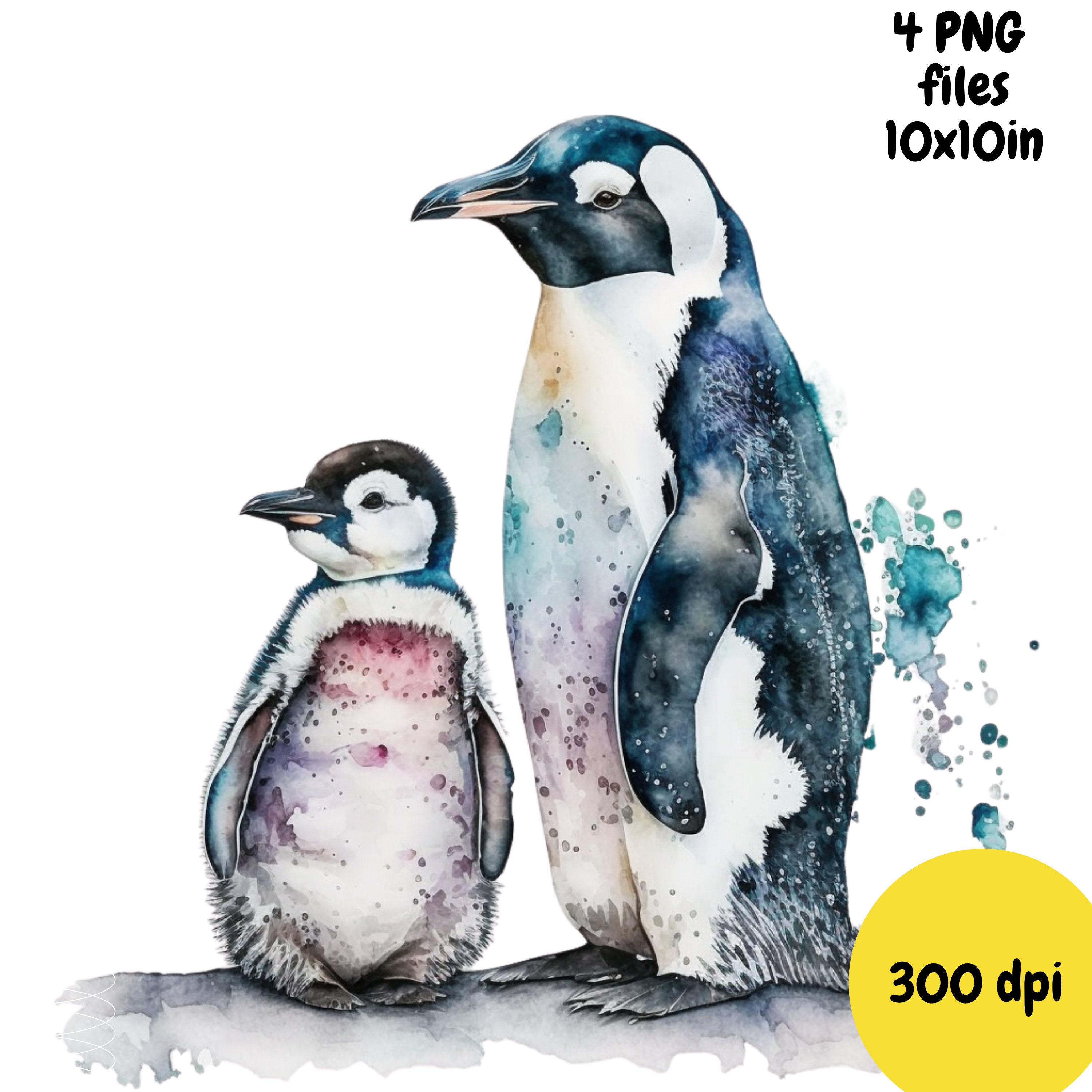 Mom and Baby Penguin Watercolor Clipart Penguin Watercolor - Etsy