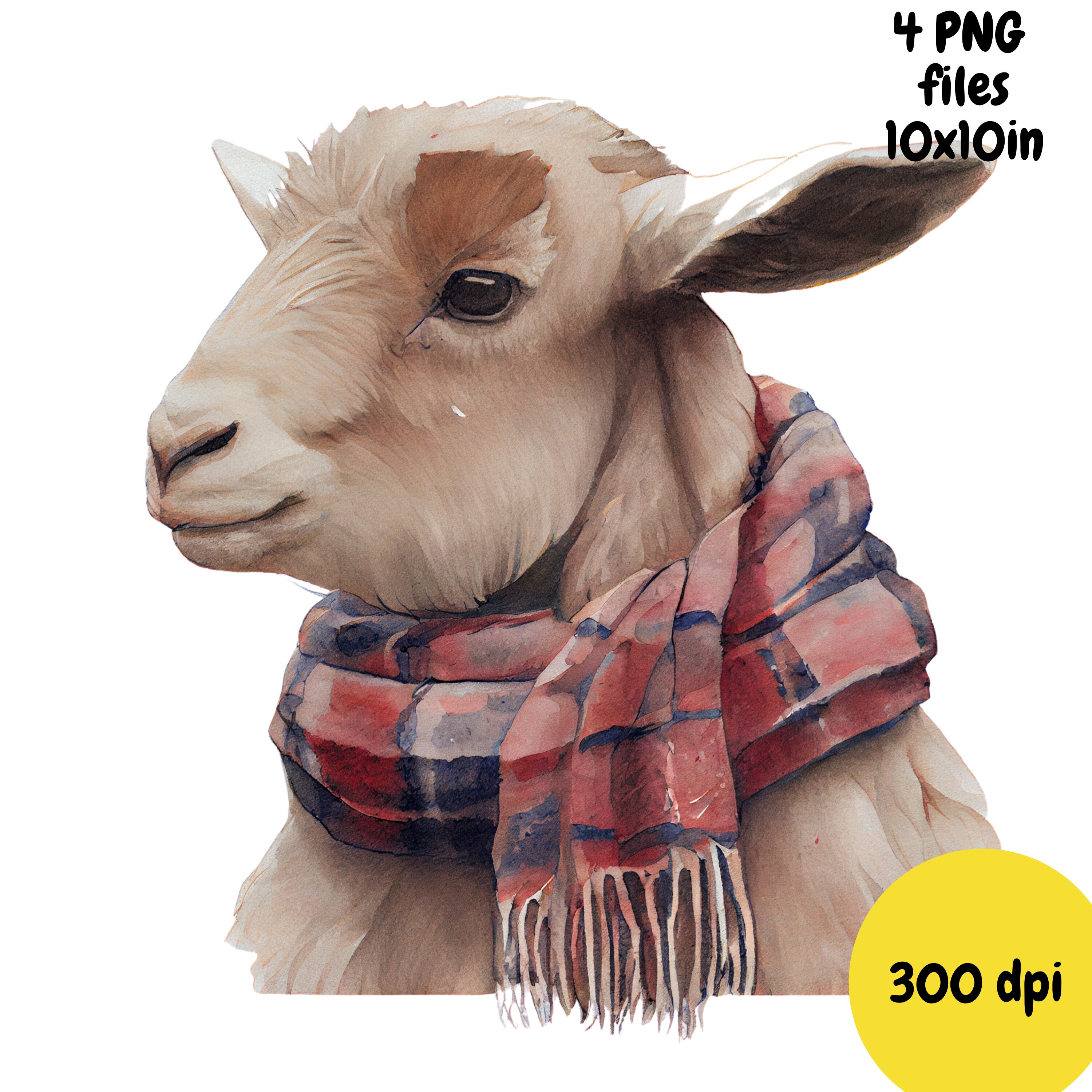 Boho Goats Wearing Scarves Clipart PNG Goat Clipart Digital - Etsy
