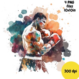 Boxing Set of 4, Boxing Printable Art, Boxing Posters, Sport Art Print ...