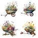 Watercolor Bicycle Clipart, Printable Digital Download, Flower Basket ...