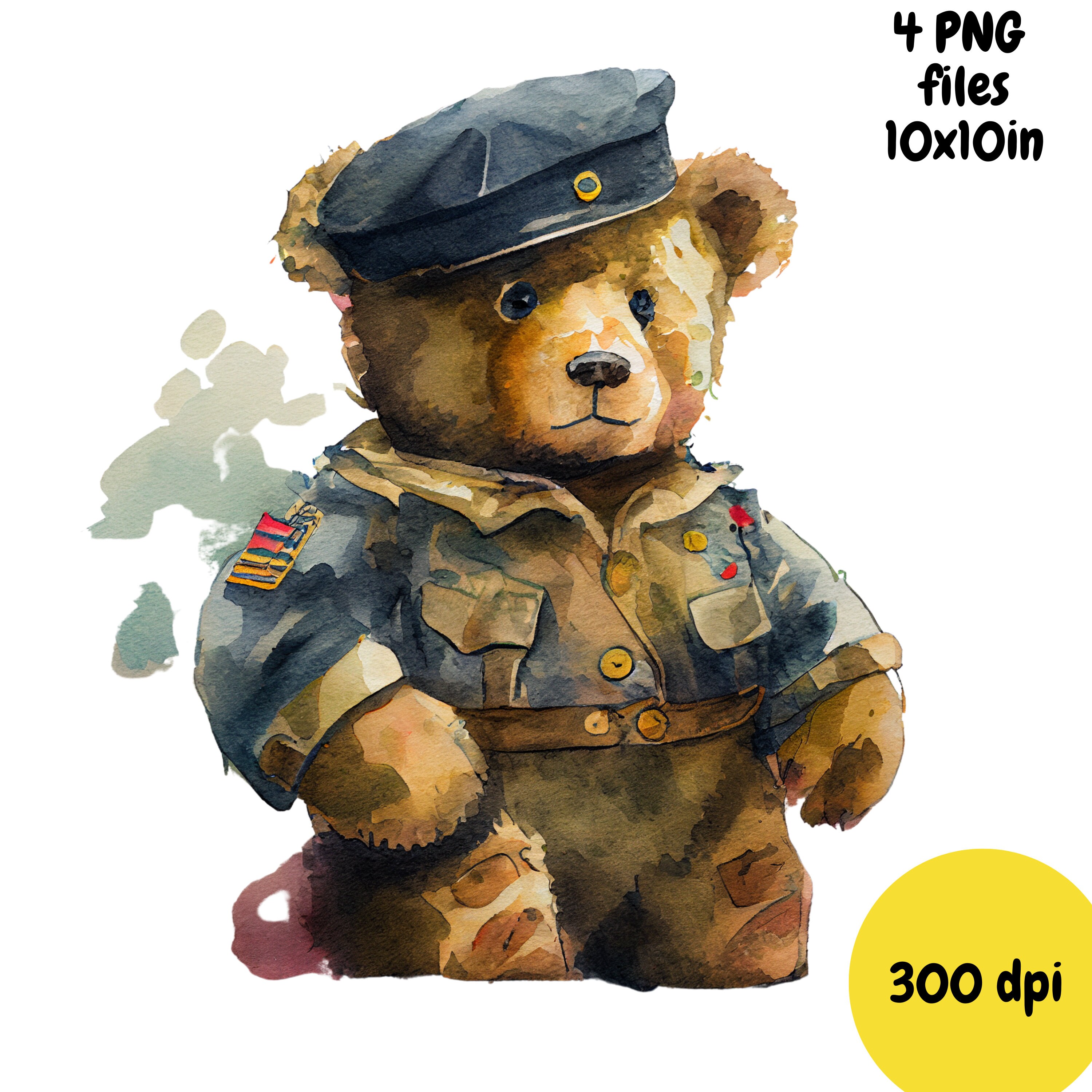 Military Bears Clipart PNG Files Watercolor Military Bear - Etsy UK