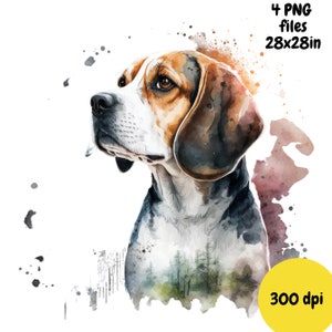 Beagle Art Print, Beagle Print,beagle Watercolor, Beagle Clipart PNG ...