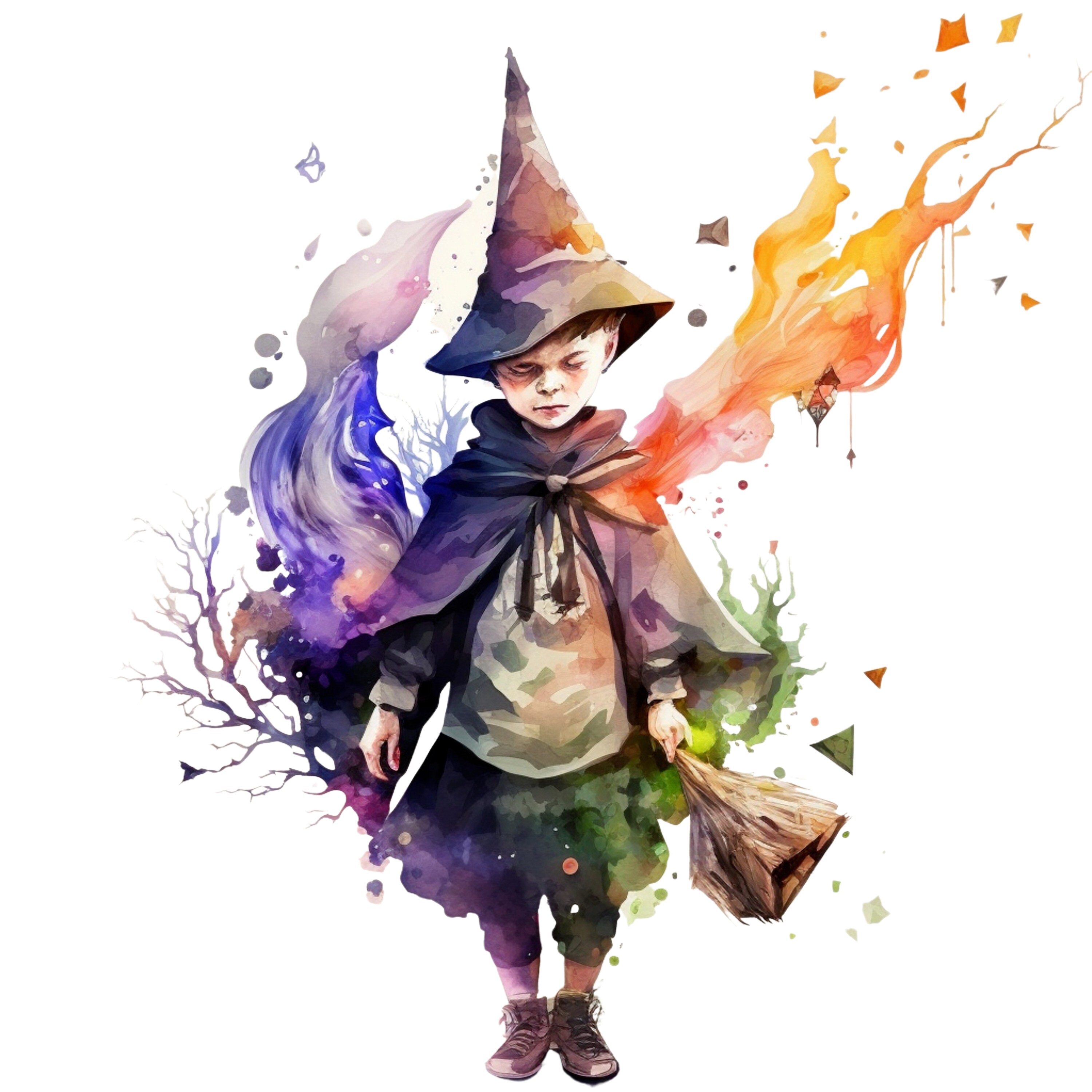 Wizard Boy Clipartwizard Boy Watercolor Sublimation Wizard - Etsy