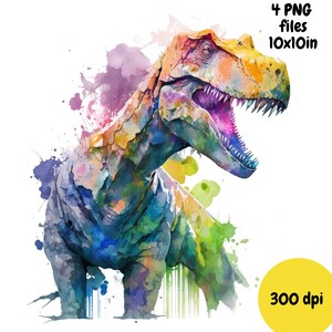 Tyrannosaurus Watercolor, T Rex Art, Tyrannosaurus Clipart ...