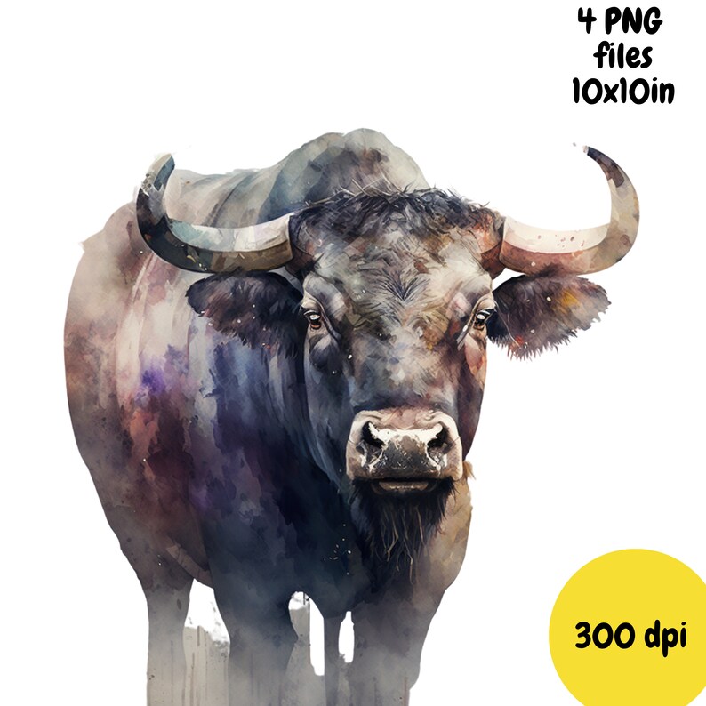 Watercolor Buffalo Clipart Buffalo Decor Wall Art Buffalo - Etsy