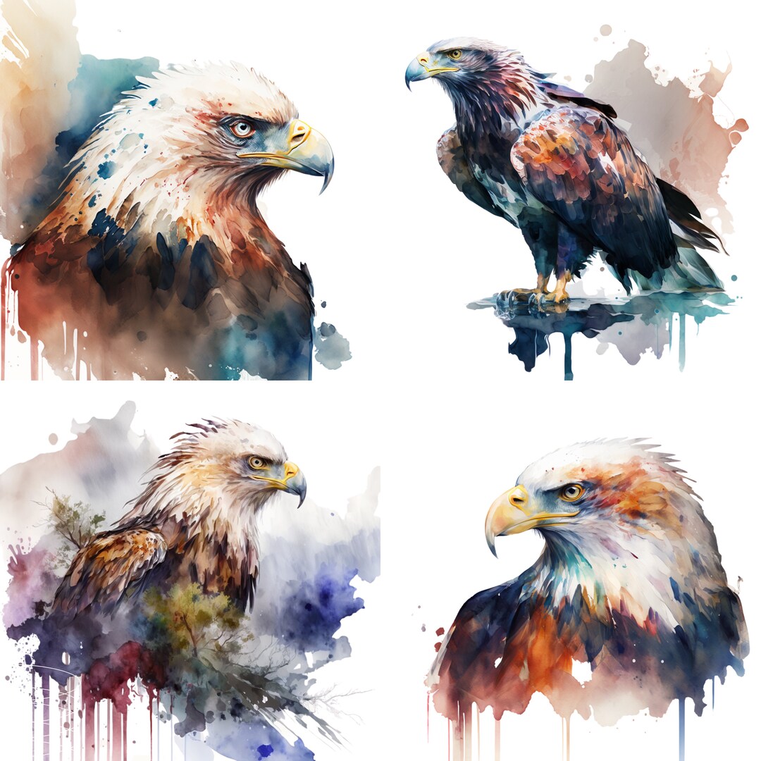 Fish Eagle Watercolor Clipart, Fish Eagle Watercolor, Fish Eagle ...