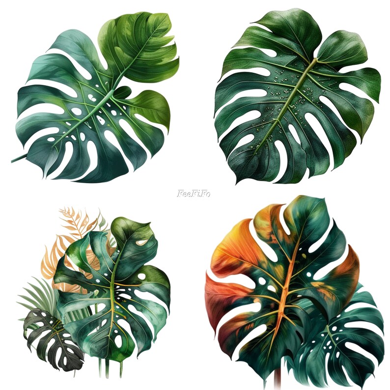Monstera Clipart PNG Watercolor Monsterahouseplant Pot - Etsy