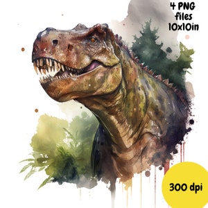 Tyrannosaurus Watercolor, T Rex Art, Tyrannosaurus Clipart ...