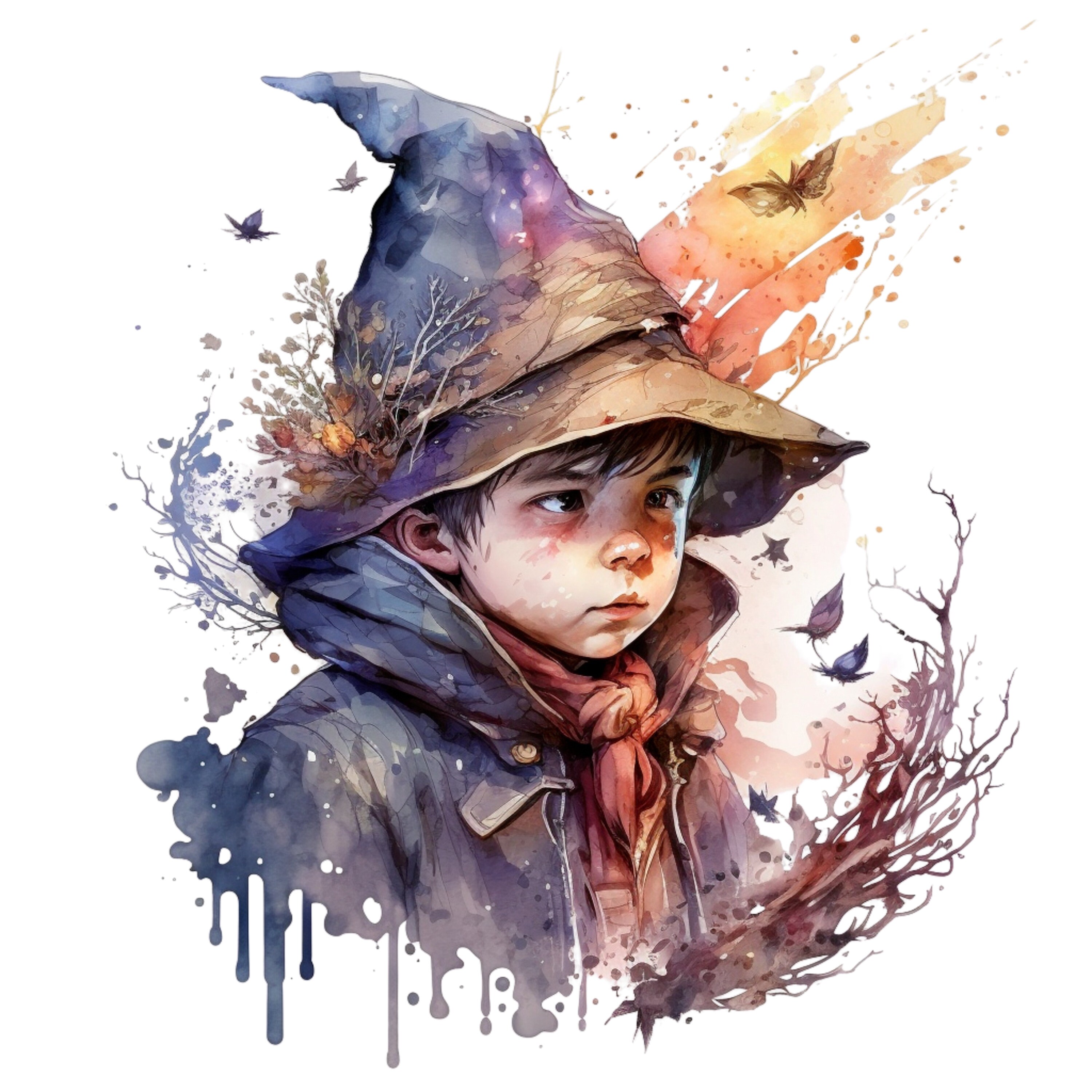 Wizard Boy Clipartwizard Boy Watercolor Sublimation Wizard - Etsy