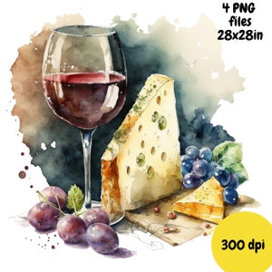 Wine and Cheese Art Print, Wine and Cheese Print,wine and Cheese ...