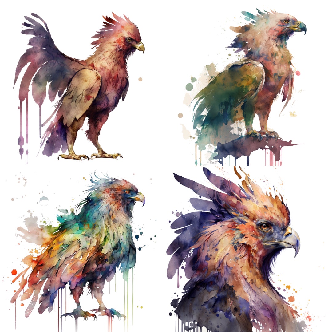 Griffin Watercolor, Digital Downloads, Griffin Clipart, Griffin PNG ...