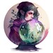 Witch Crystal Ball Clipart, Watercolor Witch Crystal Ball, Sublimation ...