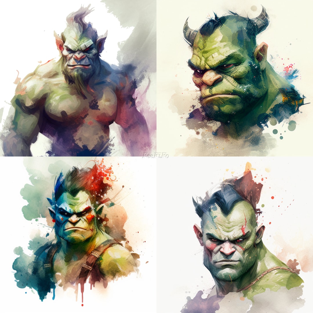 Ogre Watercolor, Digital Downloads, Ogre Clipart, Ogre PNG, Ogre Wall Art, Ogre Prints - Etsy