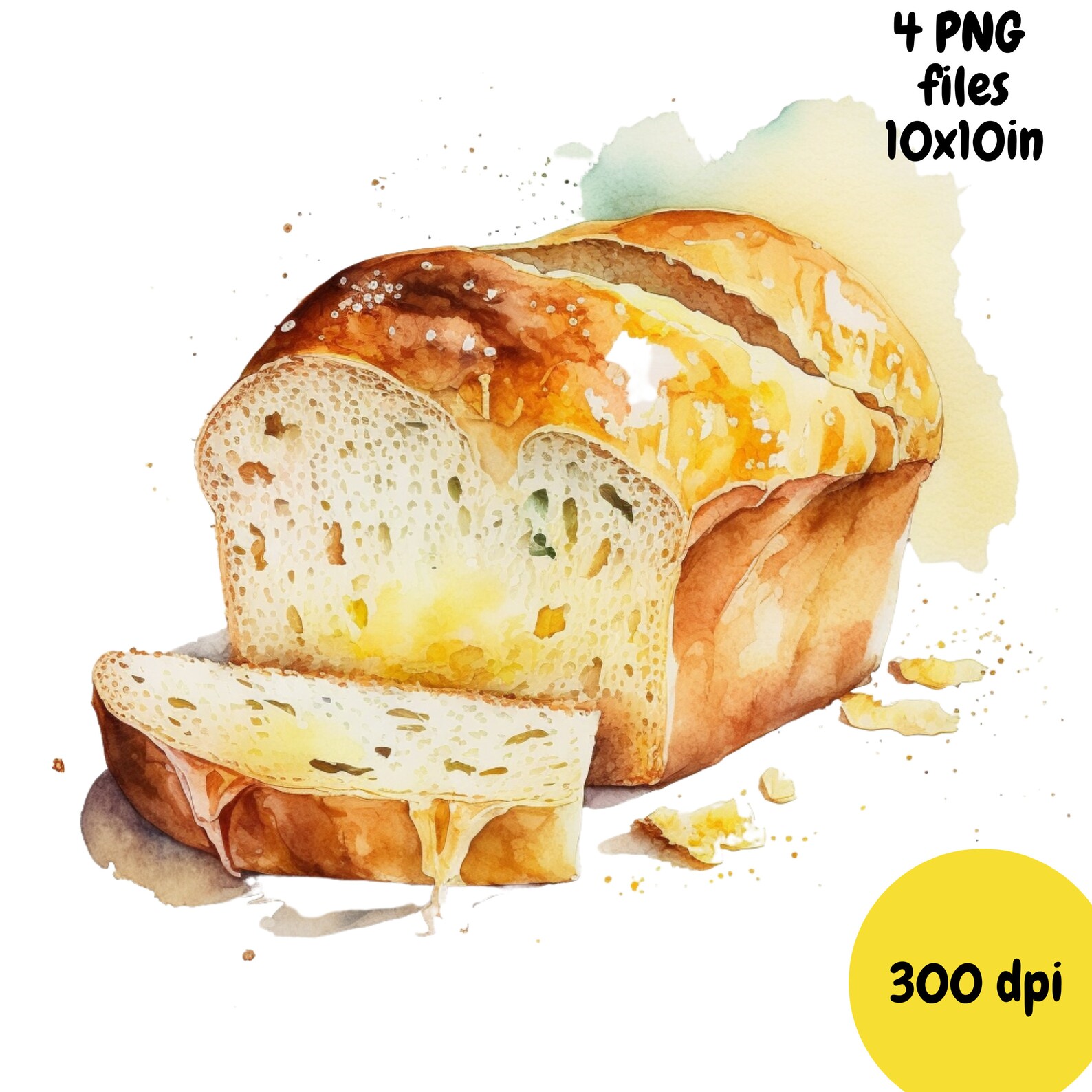 Bread Watercolor Digital Downloads Bread Clipart Bread PNG - Etsy