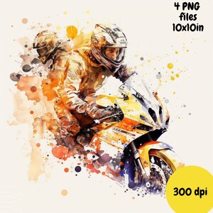 Motorbike Racing Set of 4, Motorbike Printable Art, Motorbike Posters ...