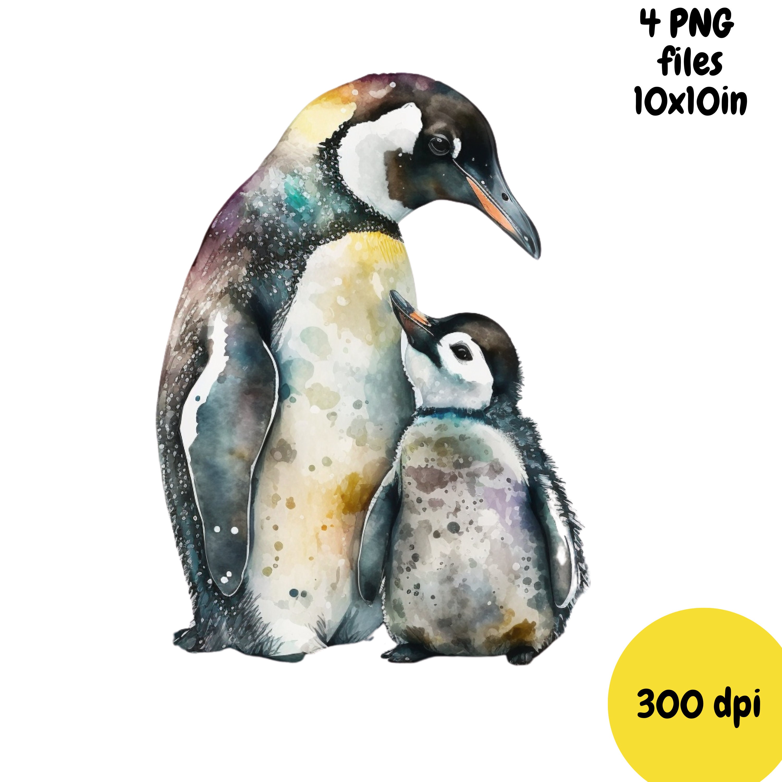 Mom and Baby Penguin Watercolor Clipart Penguin Watercolor - Etsy