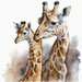 Mom and Baby Giraffe Watercolor Digital Downloads Clipart - Etsy