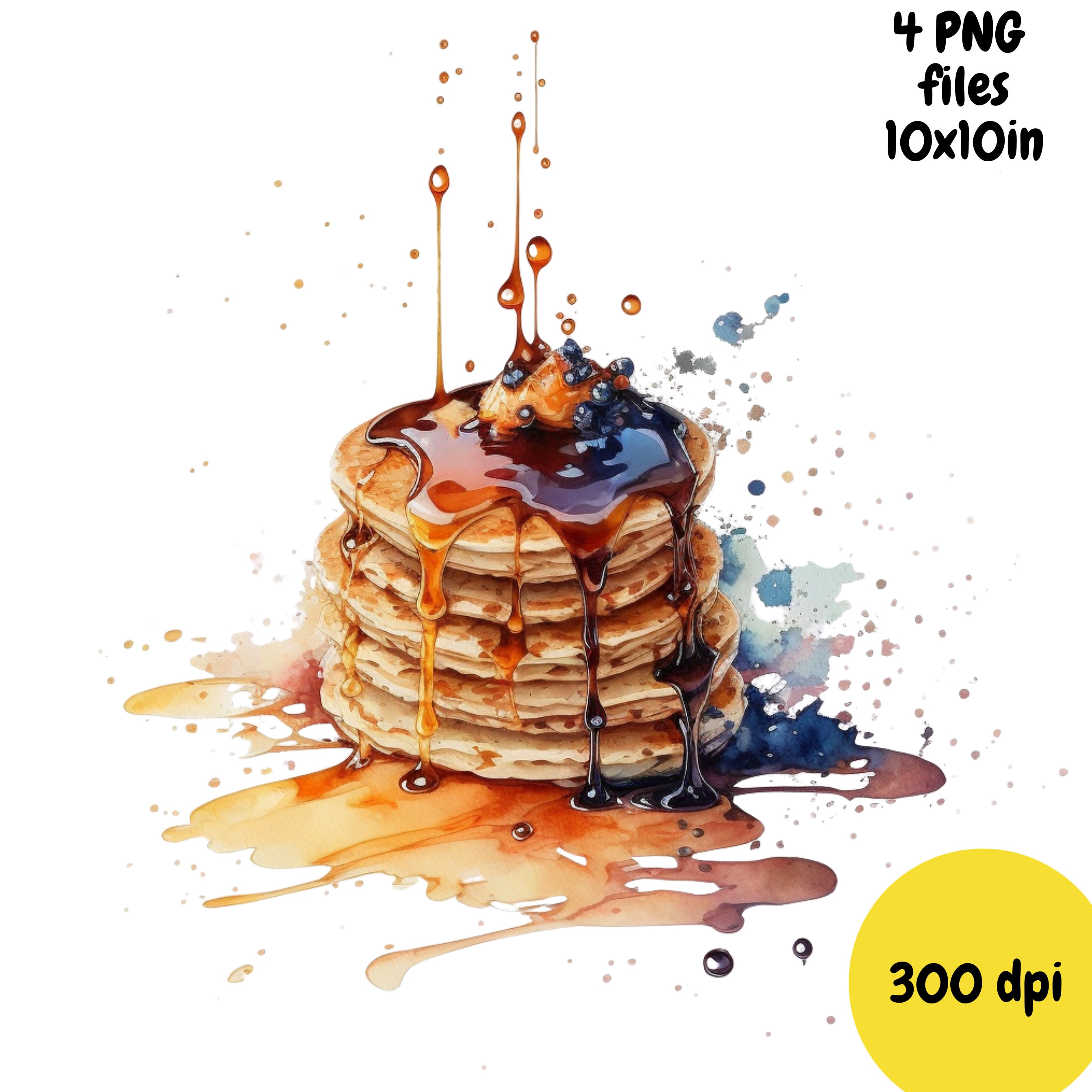 Pancake Watercolor Digital Downloads Pancake Clipart - Etsy