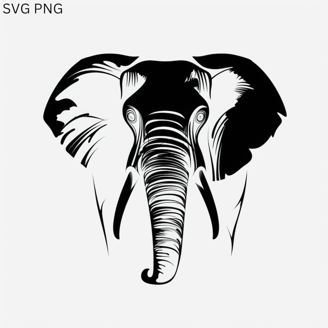 Elephant Svg, Elephant With Big Trunks Svg, Elephant Silhouette Svg - Etsy