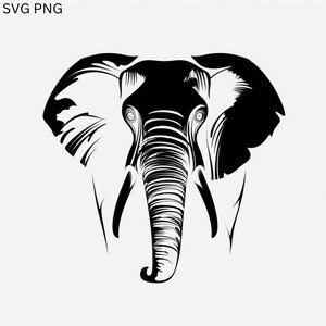Elephant Svg, Elephant With Big Trunks Svg, Elephant Silhouette Svg - Etsy