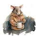 Cold Mouse Clipart, Watercolor Mice Drinking, Printable Digital ...