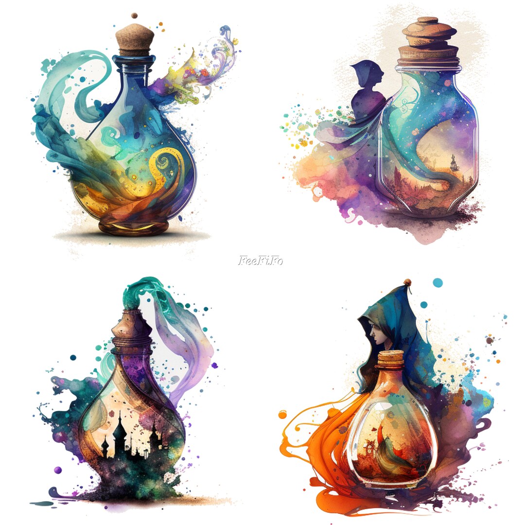 Genie Watercolor Print, Fairytale Wall Art, Genie Wall Art, Watercolor ...