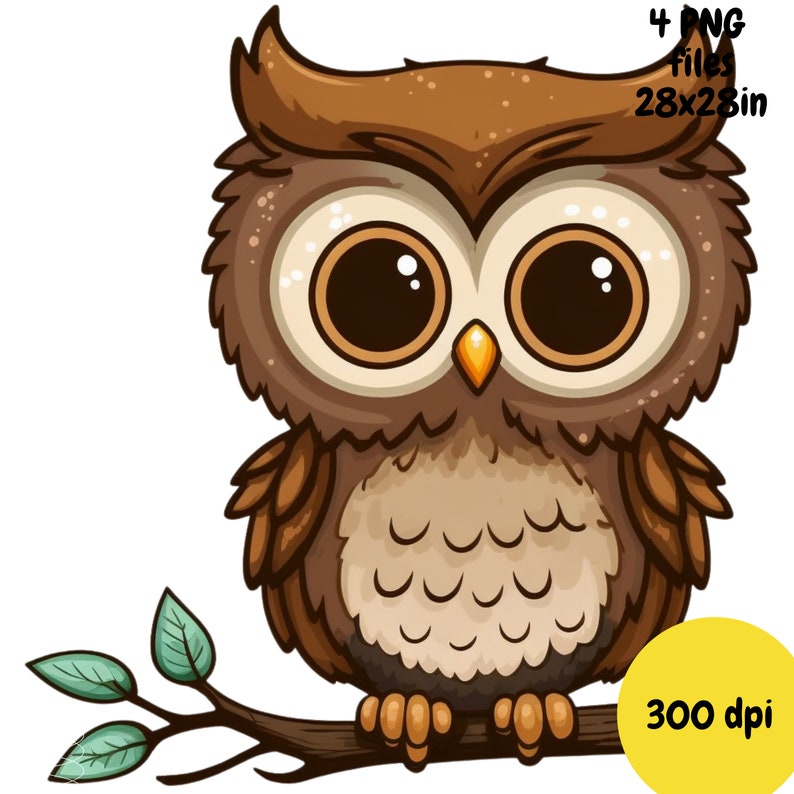 Owl Clipart Owl PNG Cute Owl Clipart Woodland Nursery - Etsy