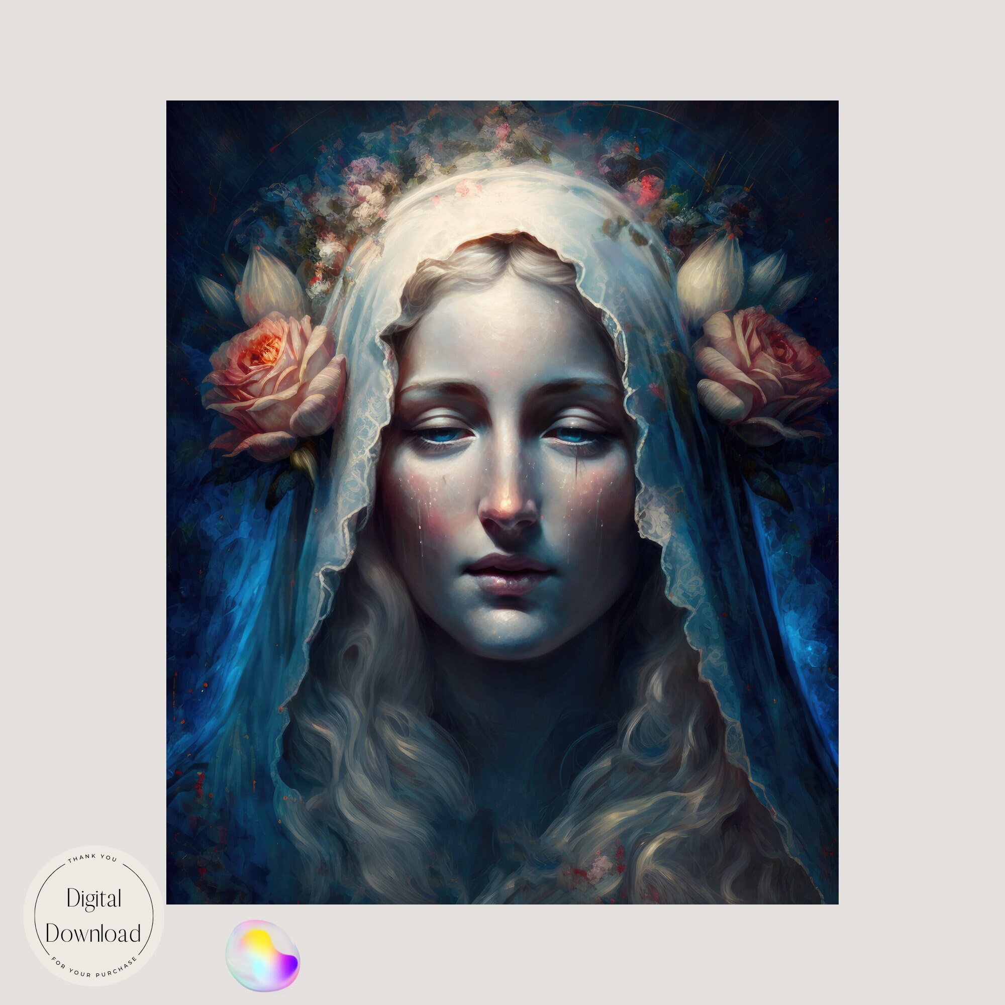 Catholic Marian Icon Printables Mother Mary Religious Printable Art 216 ...