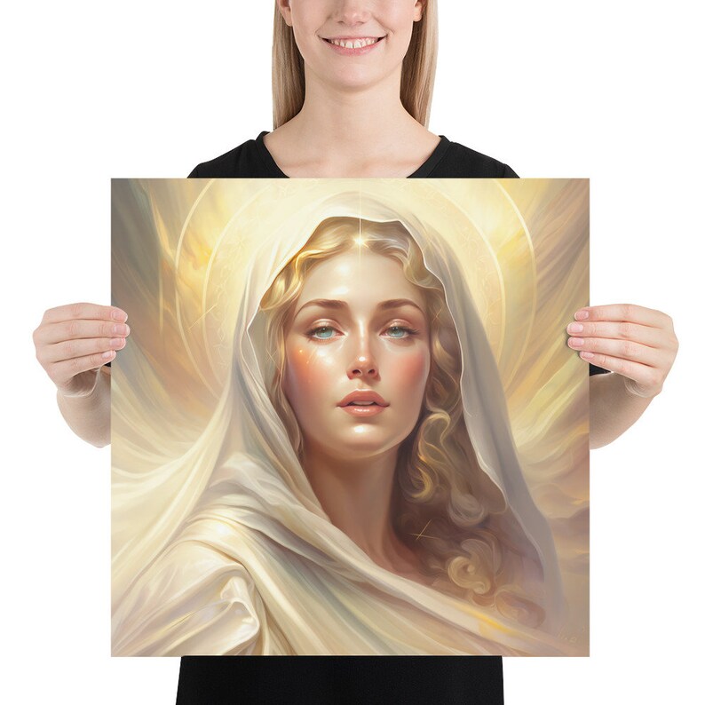 Blessed Virgin Mary Art Print A Stunning Image Of Grace Faith And Beauty Art Poster Etsy