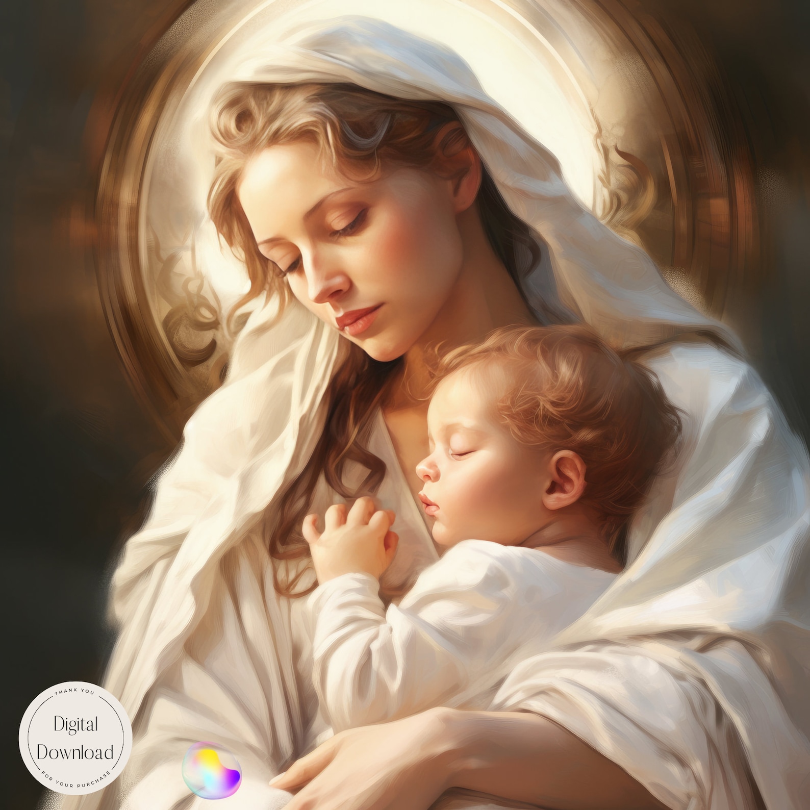 Mother Mary and Baby Jesus Printable Art 13 | Instant Download | Birth ...