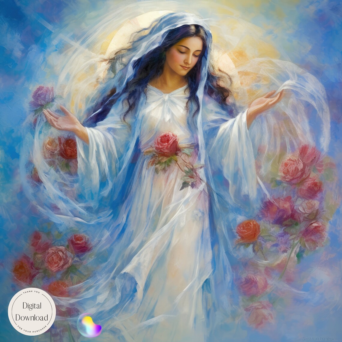 Mother Mary Religious Printable Art 494 Instant Download - Etsy