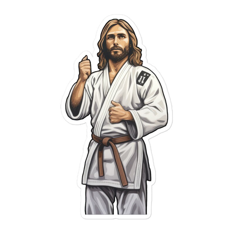 Jiu Jitsu Jesus Christ Sticker Kiss-cut & Bubble-free Premium Stickers ...