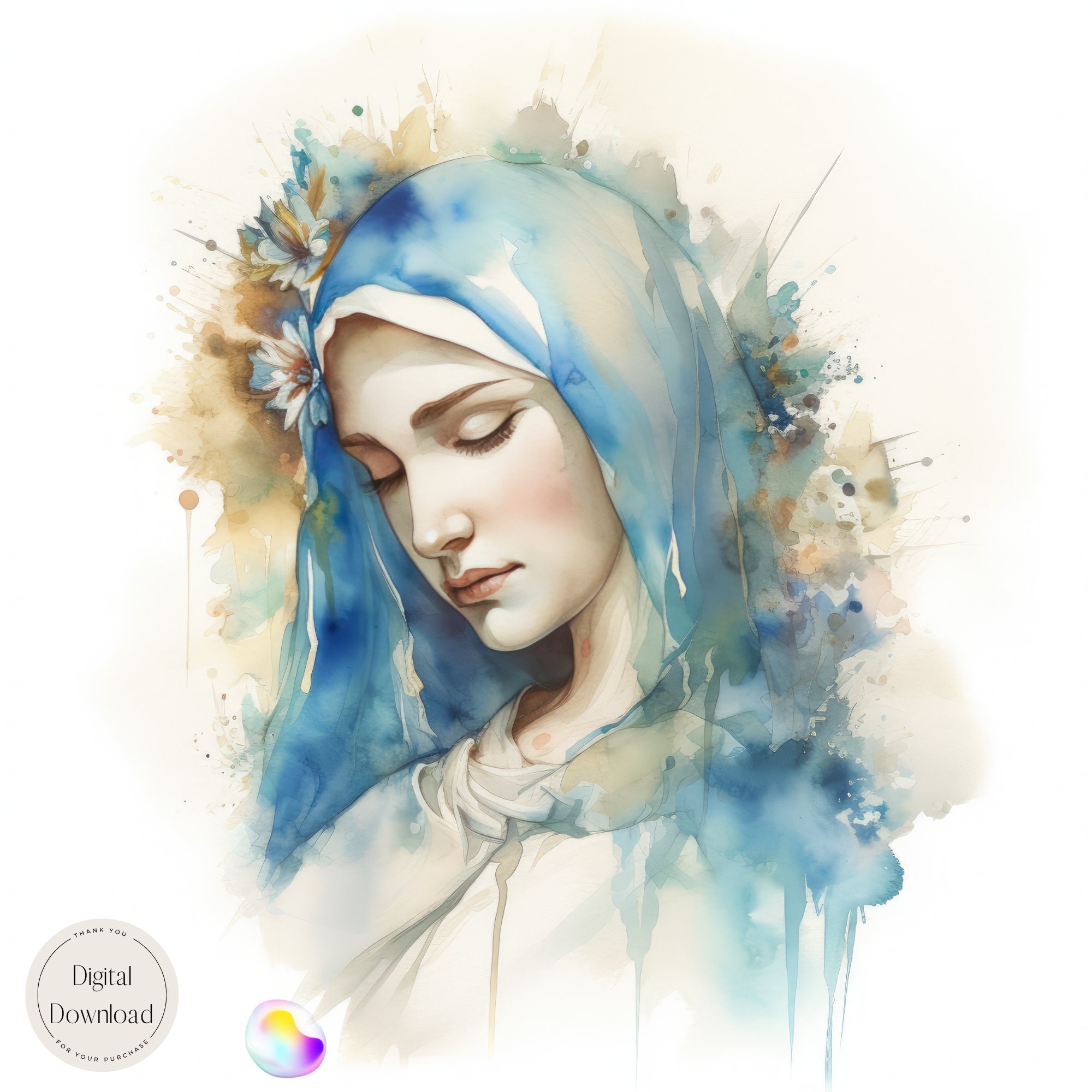 Mother Mary Religious Printable Art 319 | Instant Download | Mother ...