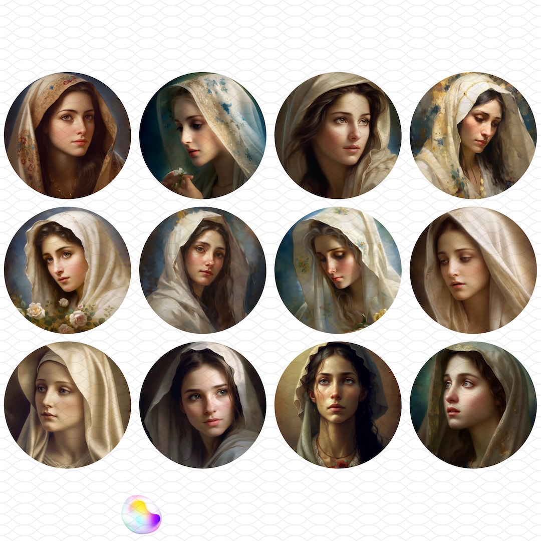 Mother Mary Sticker Sheet Circle Stickers 18 Inspiring - Etsy