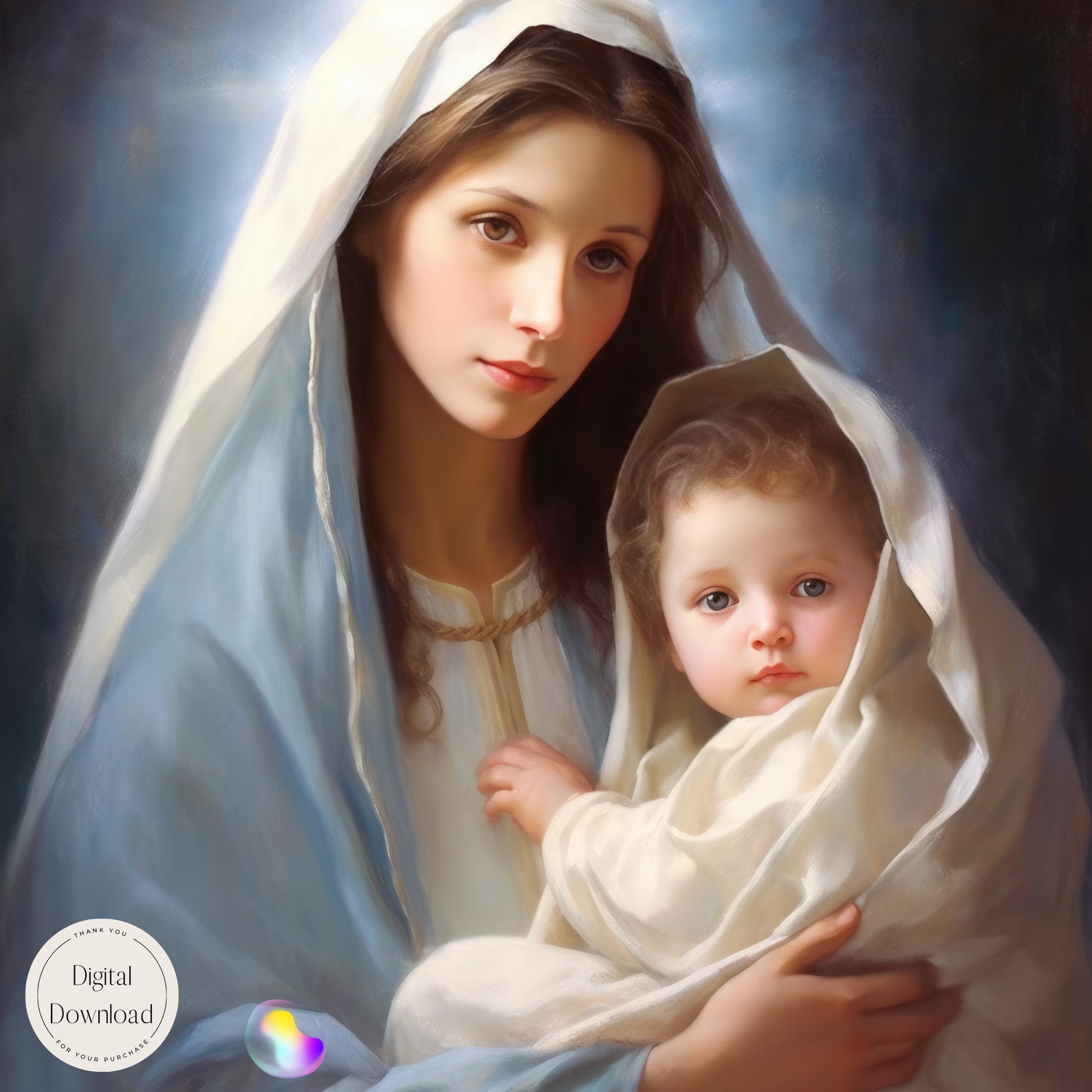 Mother Mary and Baby Jesus Printable Art 55 | Instant Download ...
