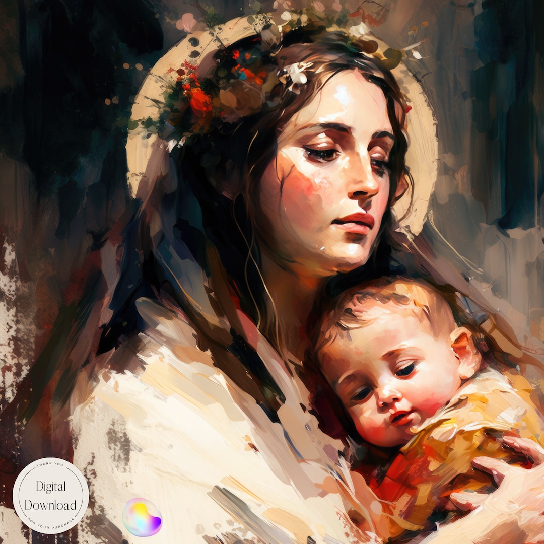Marian Symbolism Printable Ar | Mother Mary Religious Printable Art 118 ...