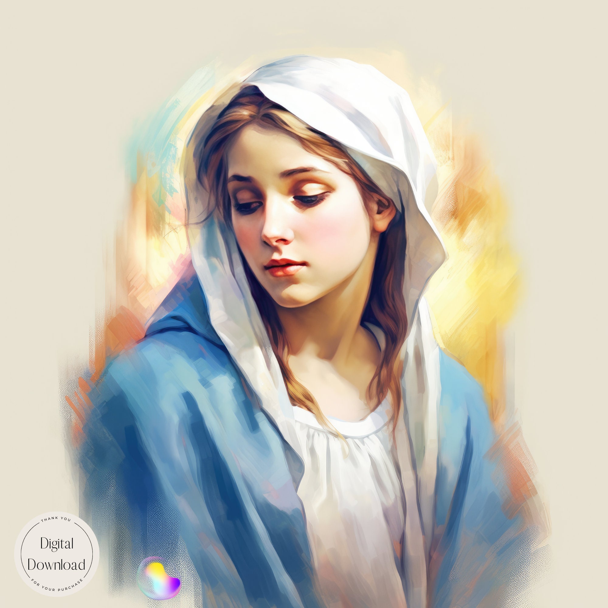 Mother Mary Religious Printable Art 278 Instant Download Virgin Mary's ...