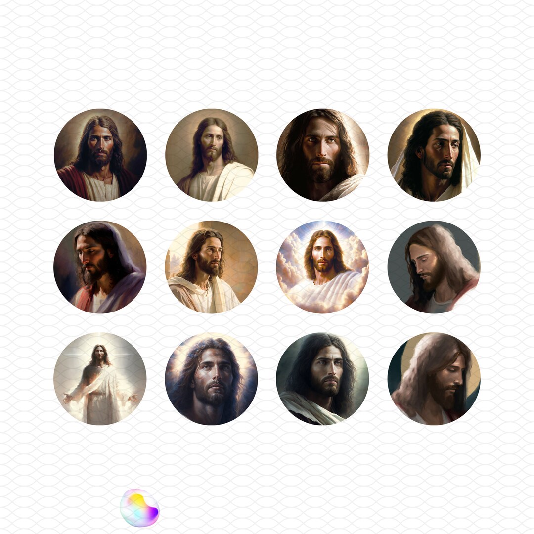 12x Jesus Christ Sticker Sheet - Circle Stickers 21 | Jesus Christ ...