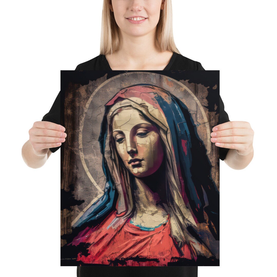 Lady of Grace: Mother Mary Portrait Art Poster - Etsy