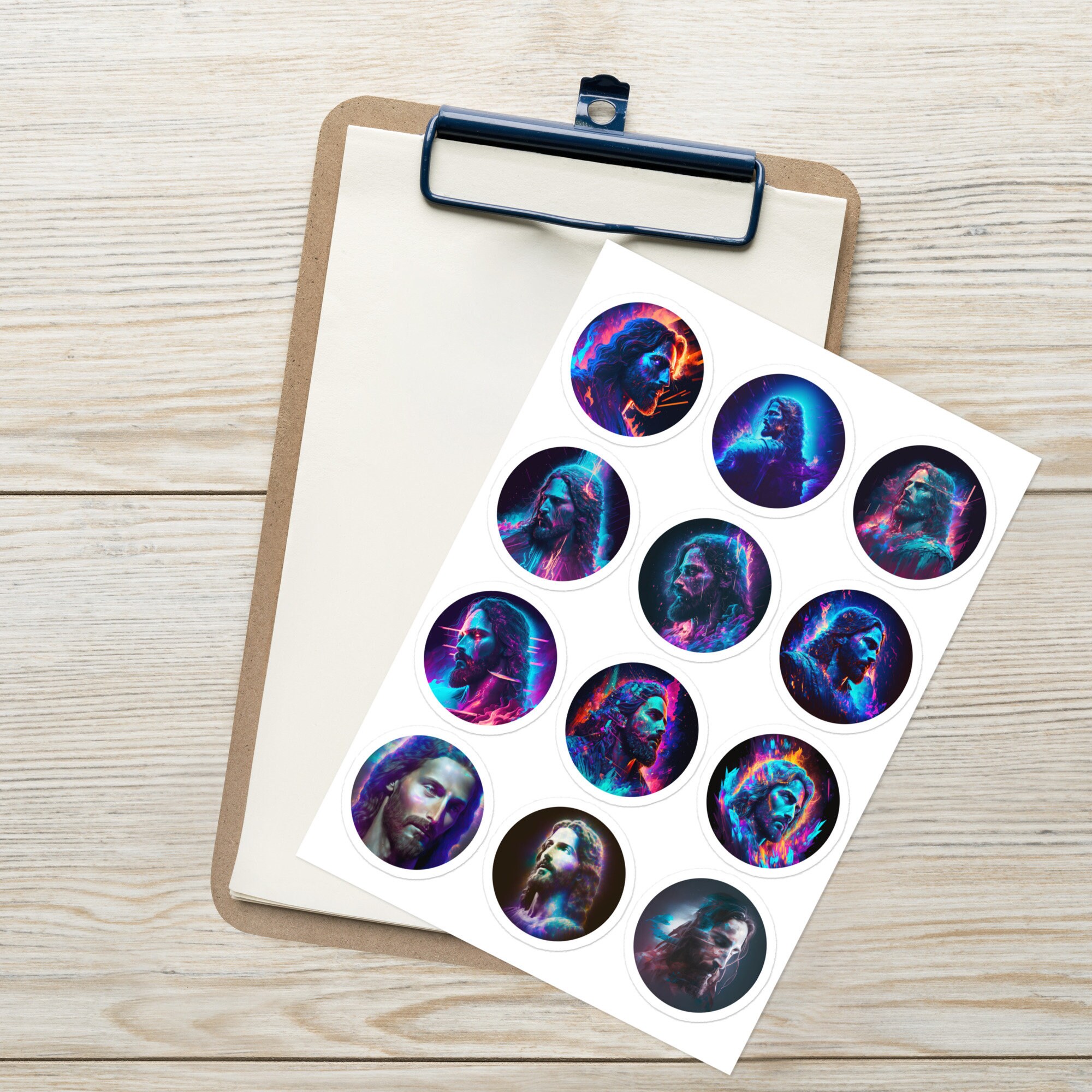 Jesus Christ Sticker Sheet Circle Stickers 2 Jesus Decals Ideal for ...
