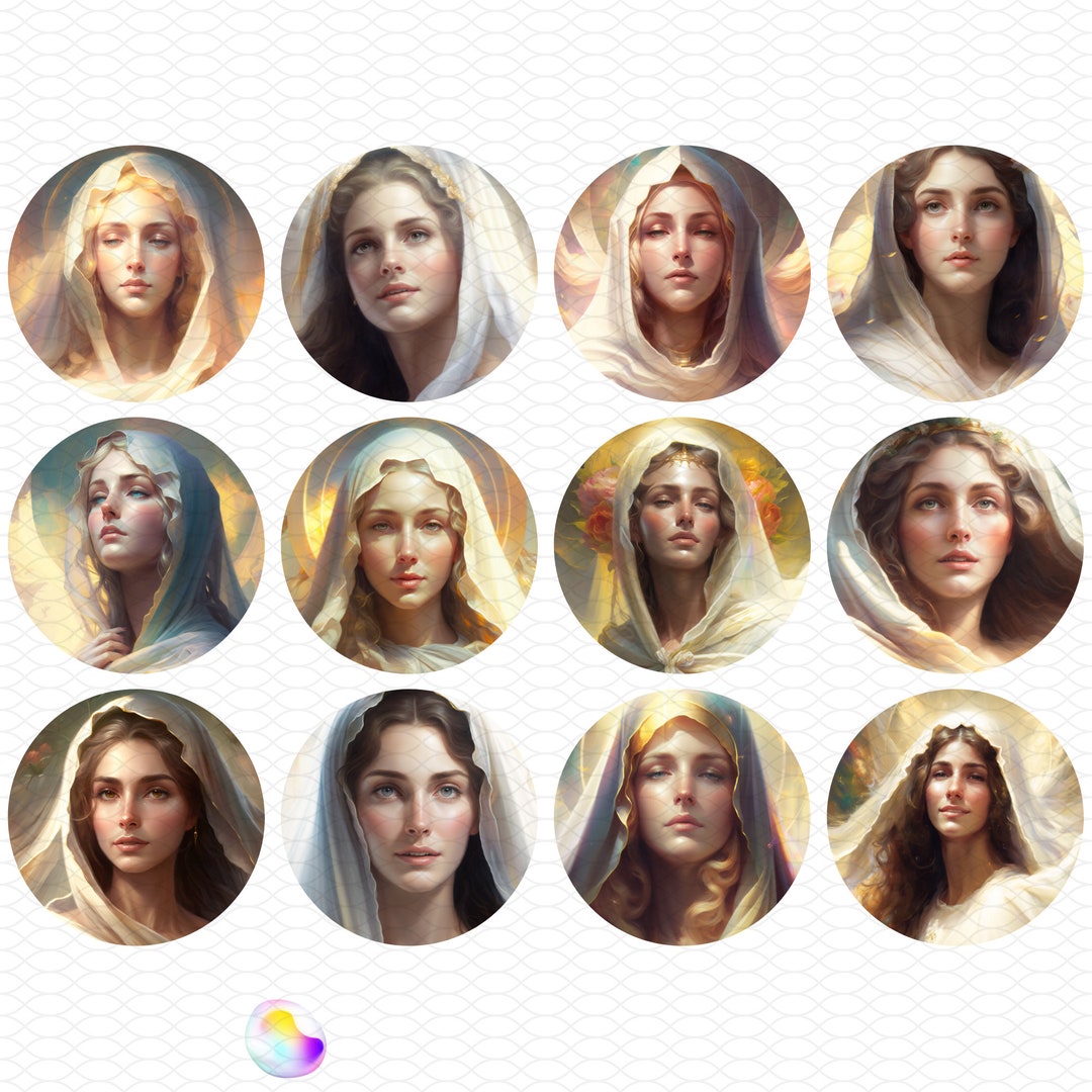 12x Mother Mary Sticker Sheet - Circle Stickers 9 | Perfect for Bible ...