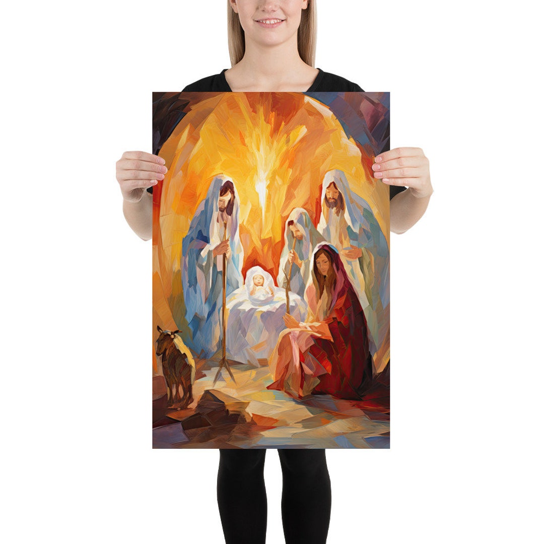 Nativity Scene Art Poster Nativity Scene Poster, a Thoughtful Gift for ...