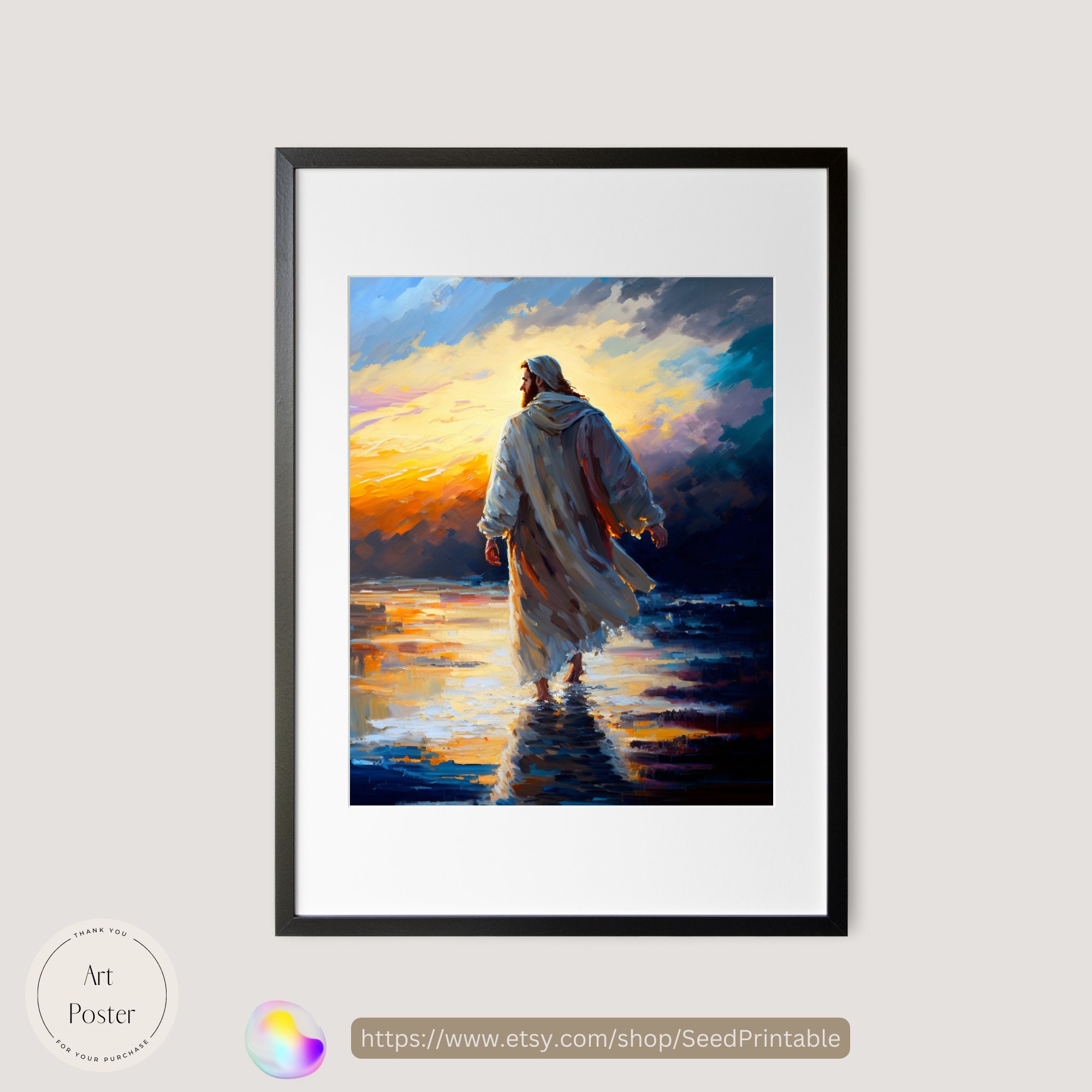 Jesus Walking on Water: A Miracle of Faith Art Poster - Etsy