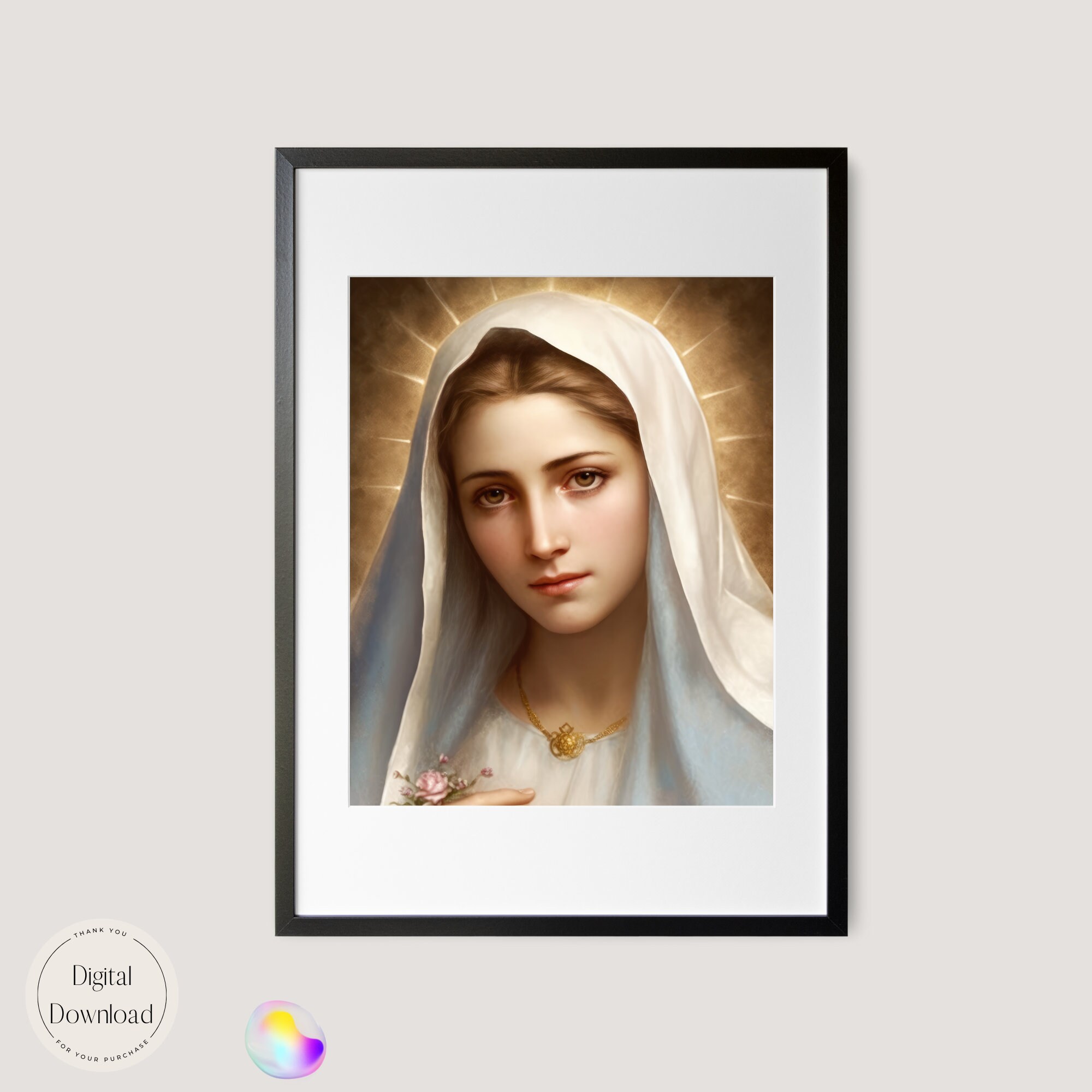 Marian Symbolism Spiritual Images Mother Mary Religious Printable Art ...