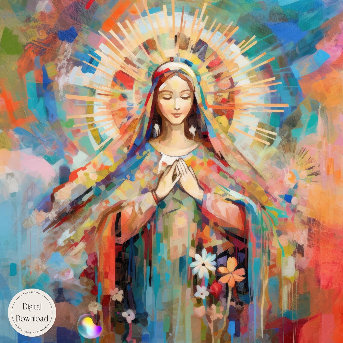 Mother Mary Religious Printable Art 489 Instant Download Sacred ...