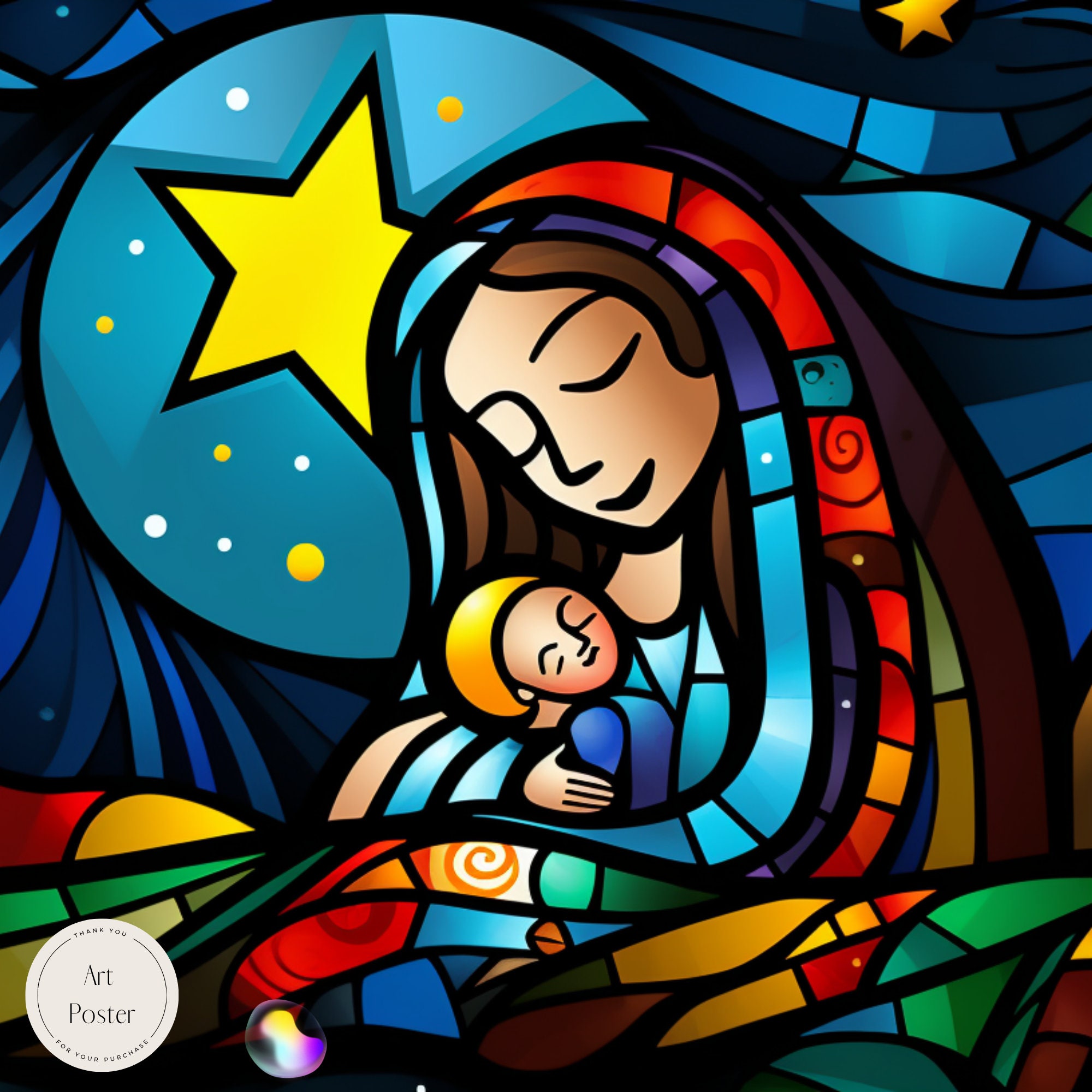 A Symbol of Faith and Joy Nativity Scene Poster for Those Who Seek a ...