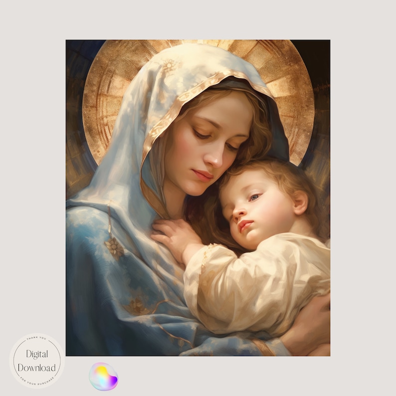 Mother Mary and Baby Jesus Printable Art 67 Instant Download ...