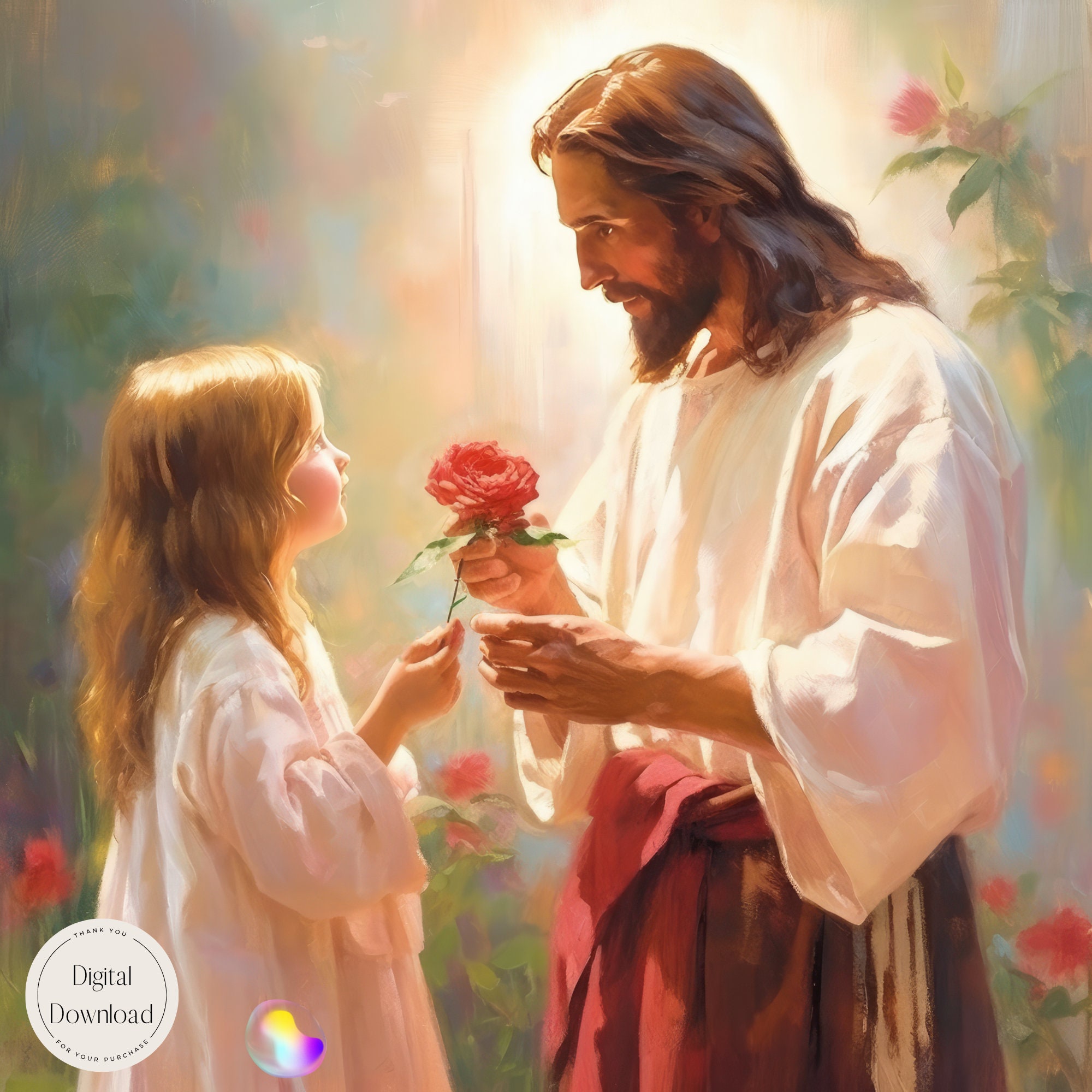 Jesus Christ & Children Religious Printable Art 348 | Instant Download ...