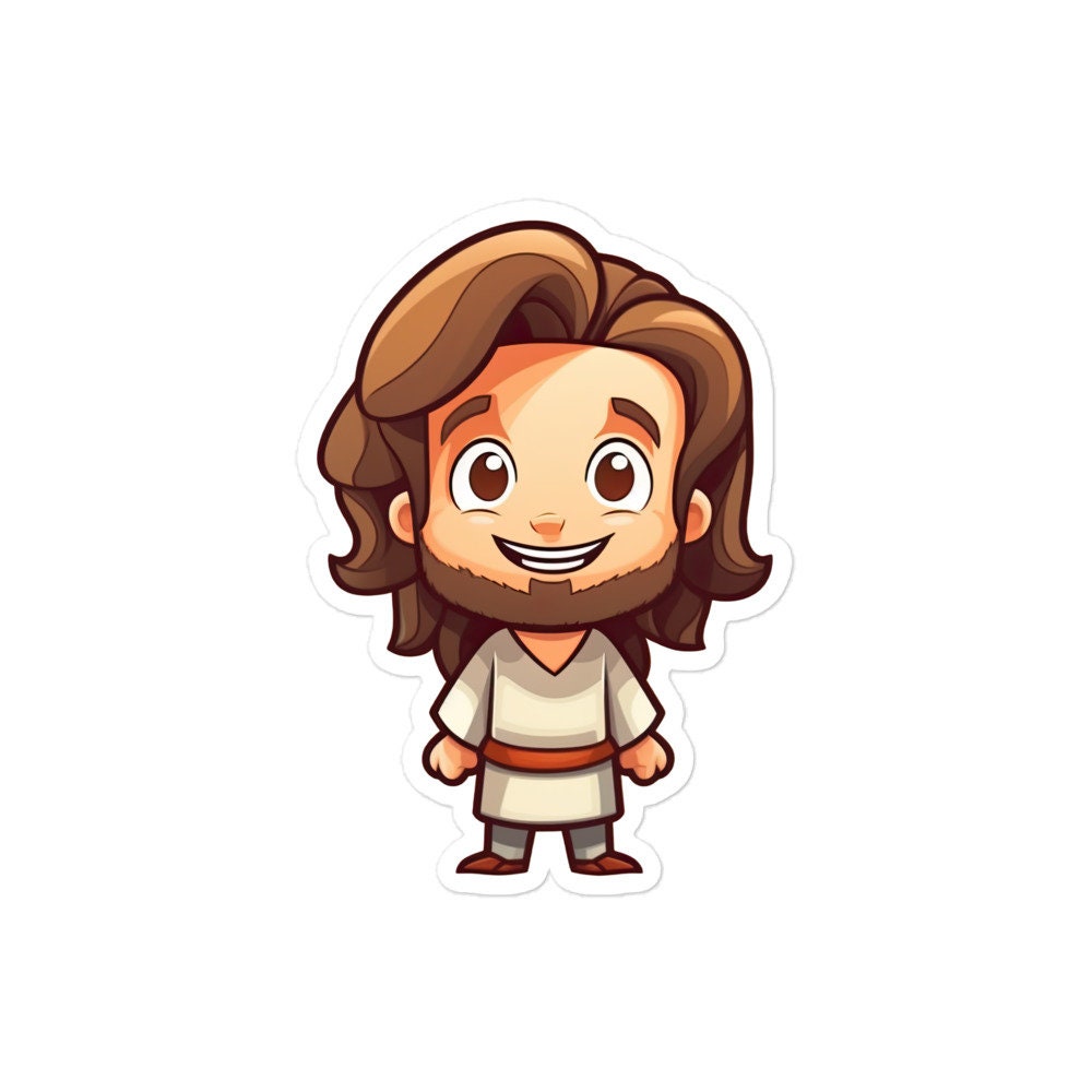 Cute Jesus, Chibi Jesus, Cartoon Jesus Sticker Kiss-cut & Bubble-free ...